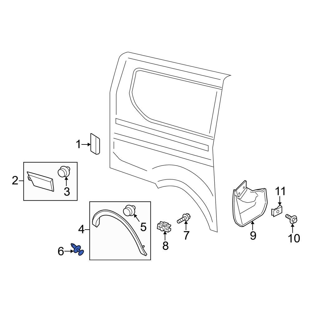 Ford OE W709176S300 - Right Wheel Arch Molding Clip