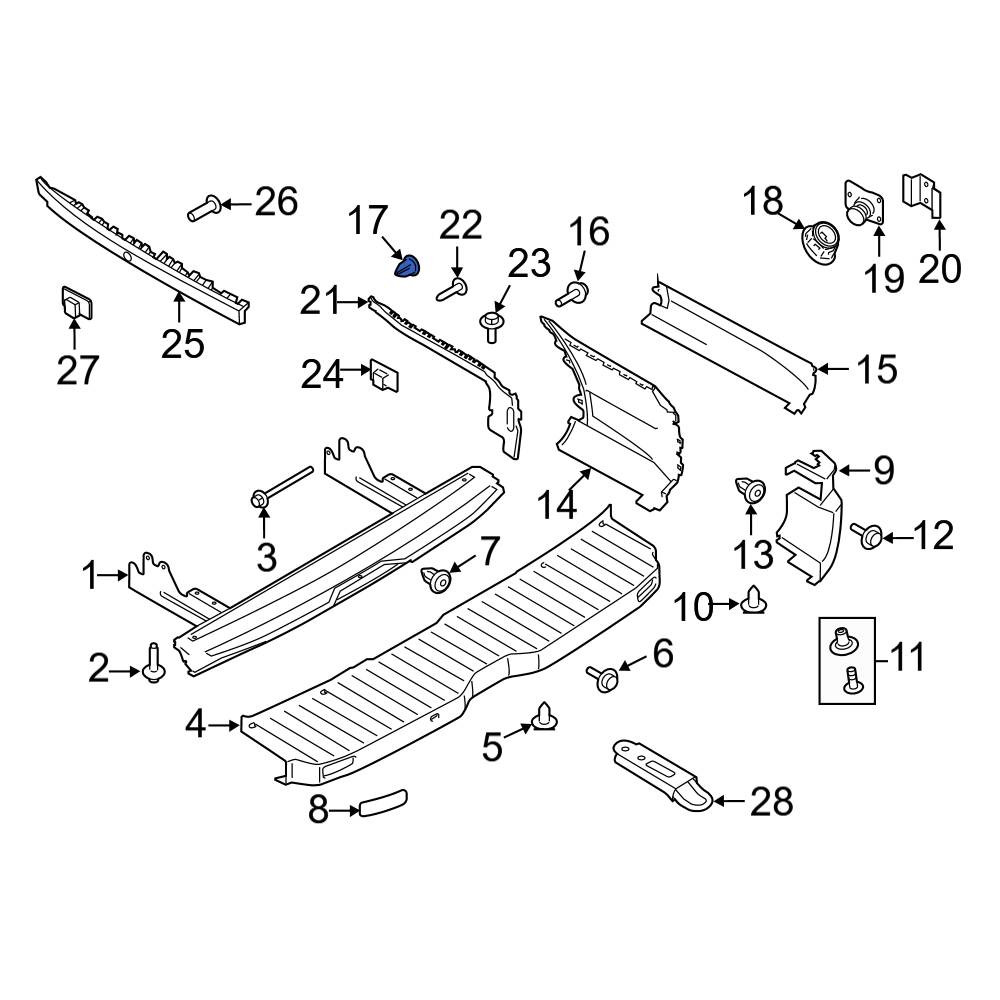 Ford OE W714231S300 - Rear Bumper Extension Cap Clip