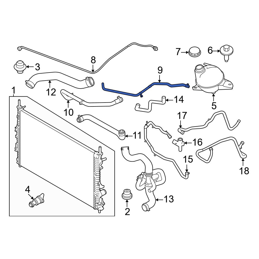 Ford OE LK4Z8063B - Engine Coolant Overflow Hose