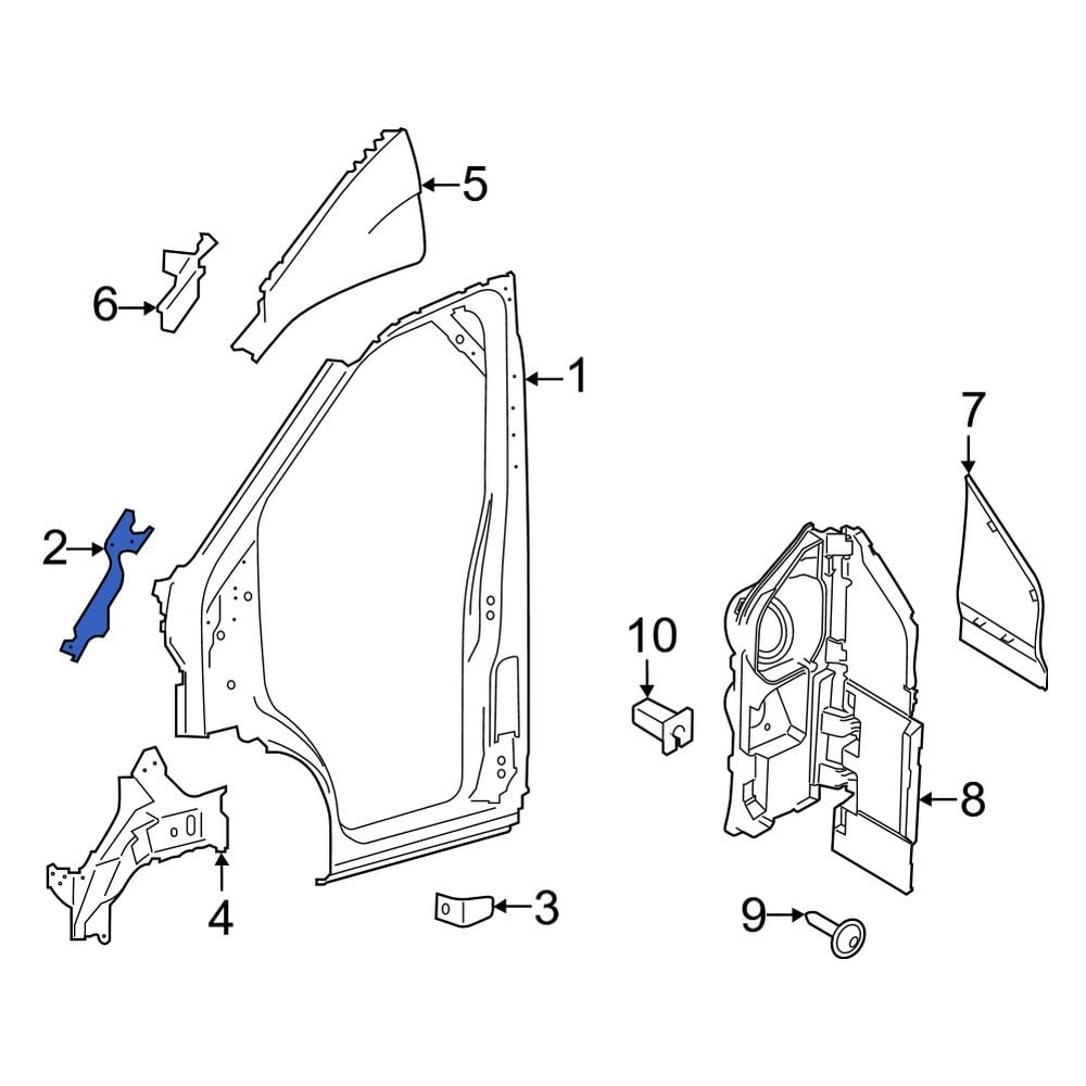Ford Oe Bk3z16095a Left Upper Uniside Bracket