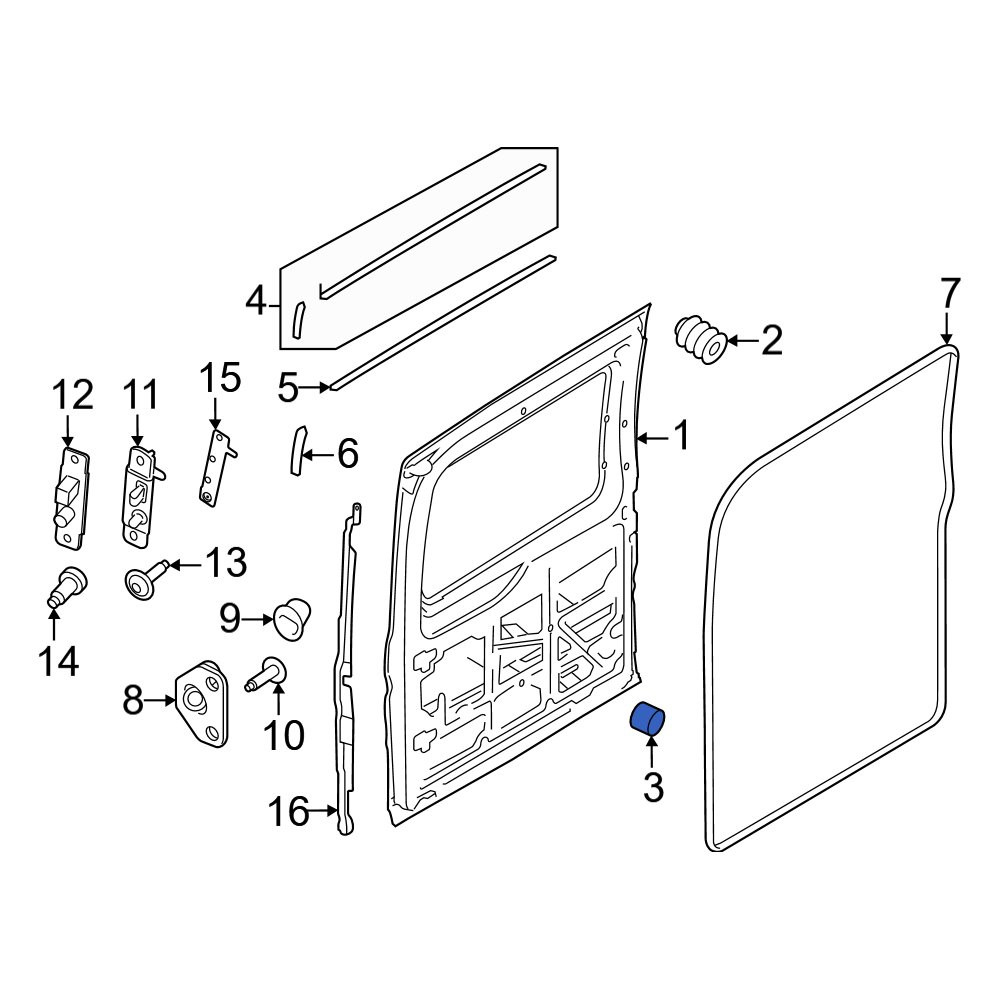 Ford OE BK2Z16758E - Lower Sliding Door Bumper Stop