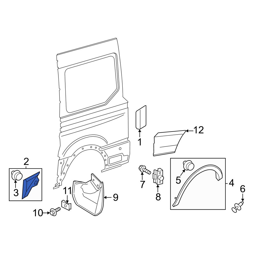 Ford OE KK3Z6129397AA - Rear Left Side Body Panel Molding