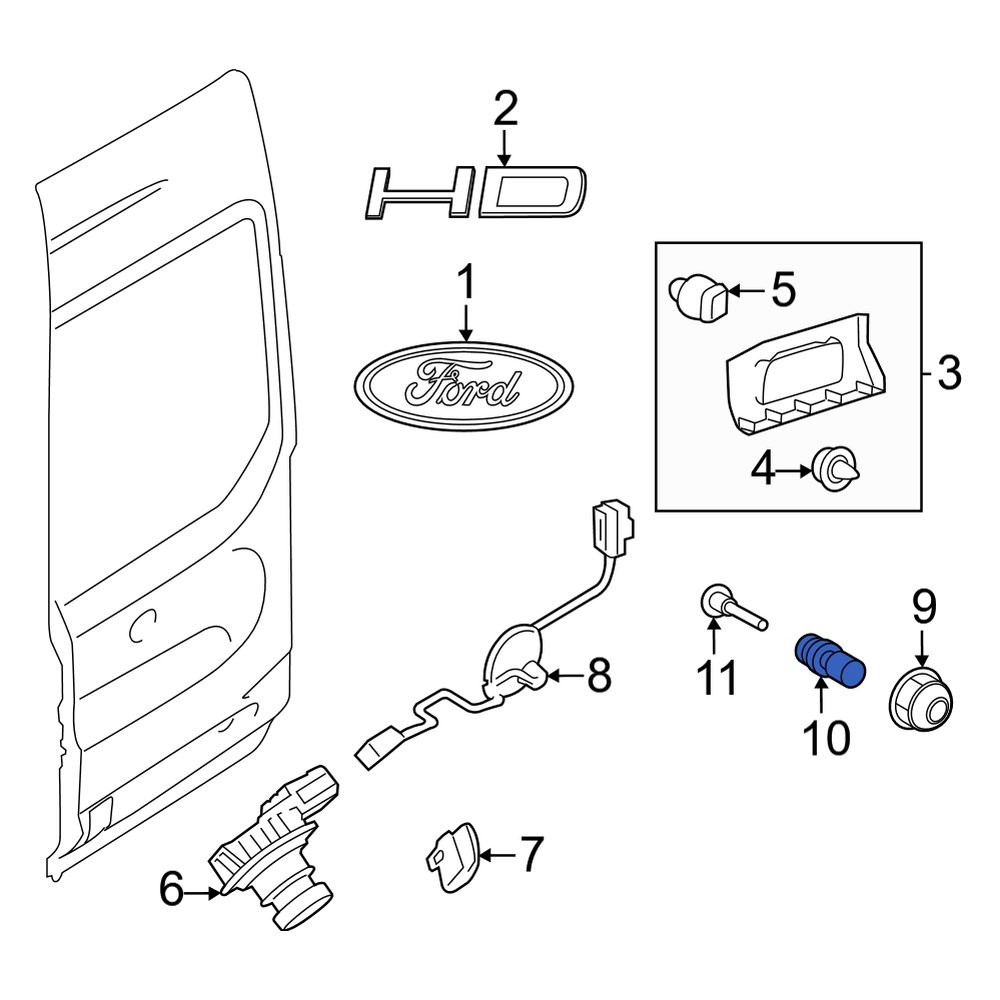 Ford OE KK4Z6125040A - Right Door Stop Bracket