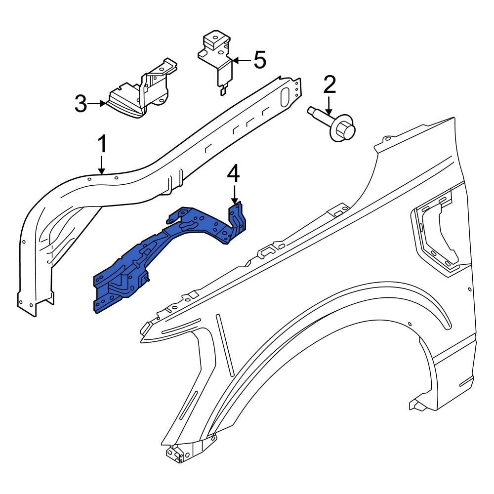 Ford OE NL3Z6N813B - Right Fender Rail Reinforcement Bracket