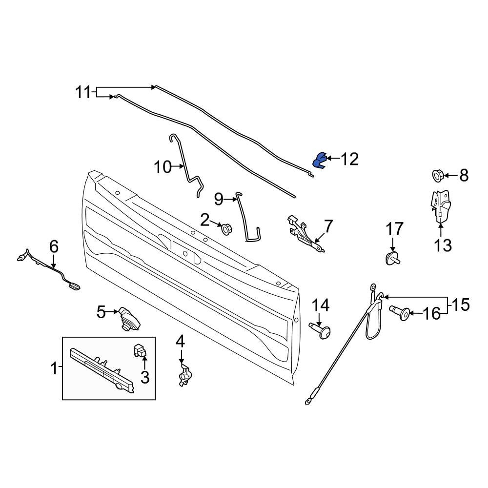 Ford OE N811494S - Tailgate Latch Rod Clip