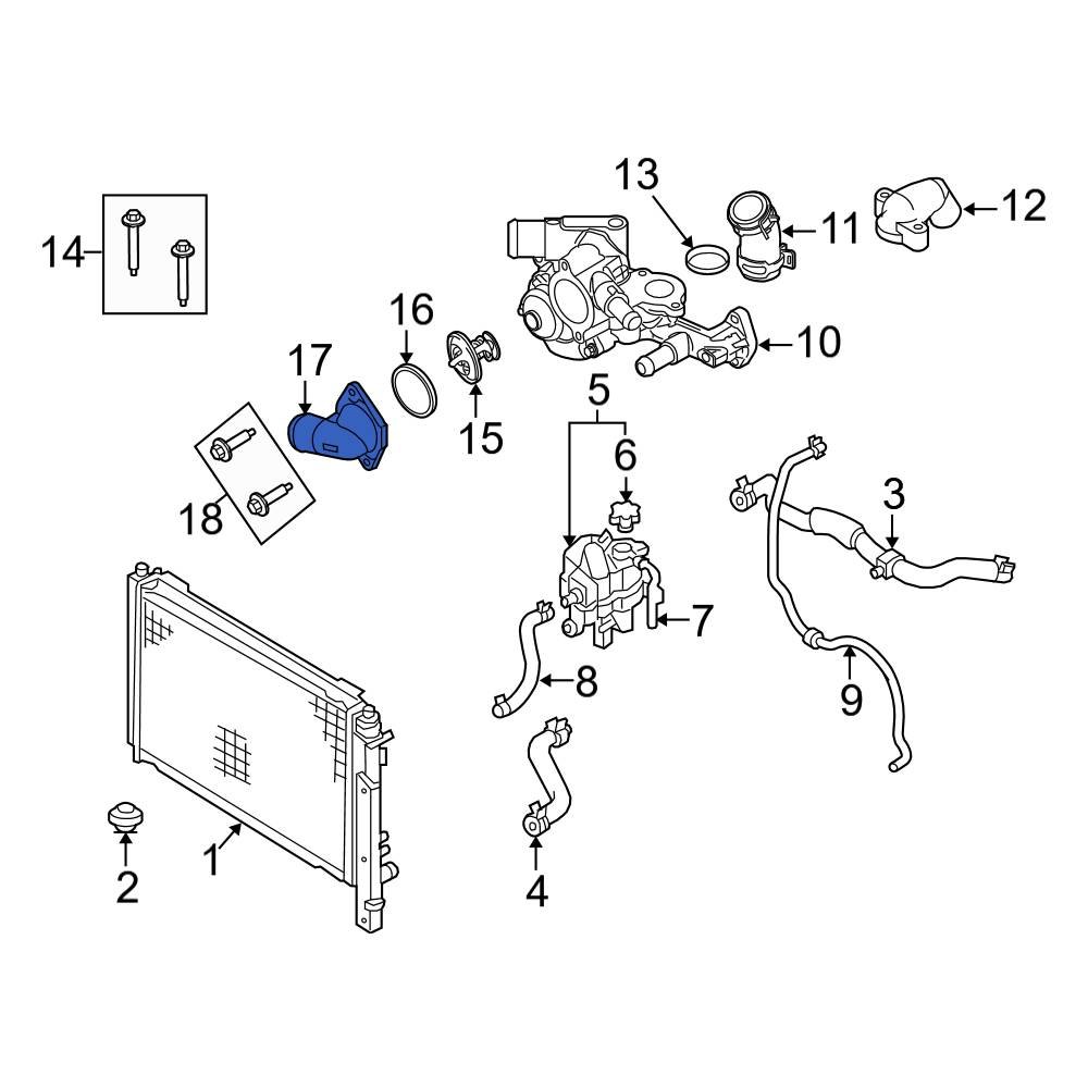 Ford OE 9L8Z8591A - Engine Coolant Thermostat Housing