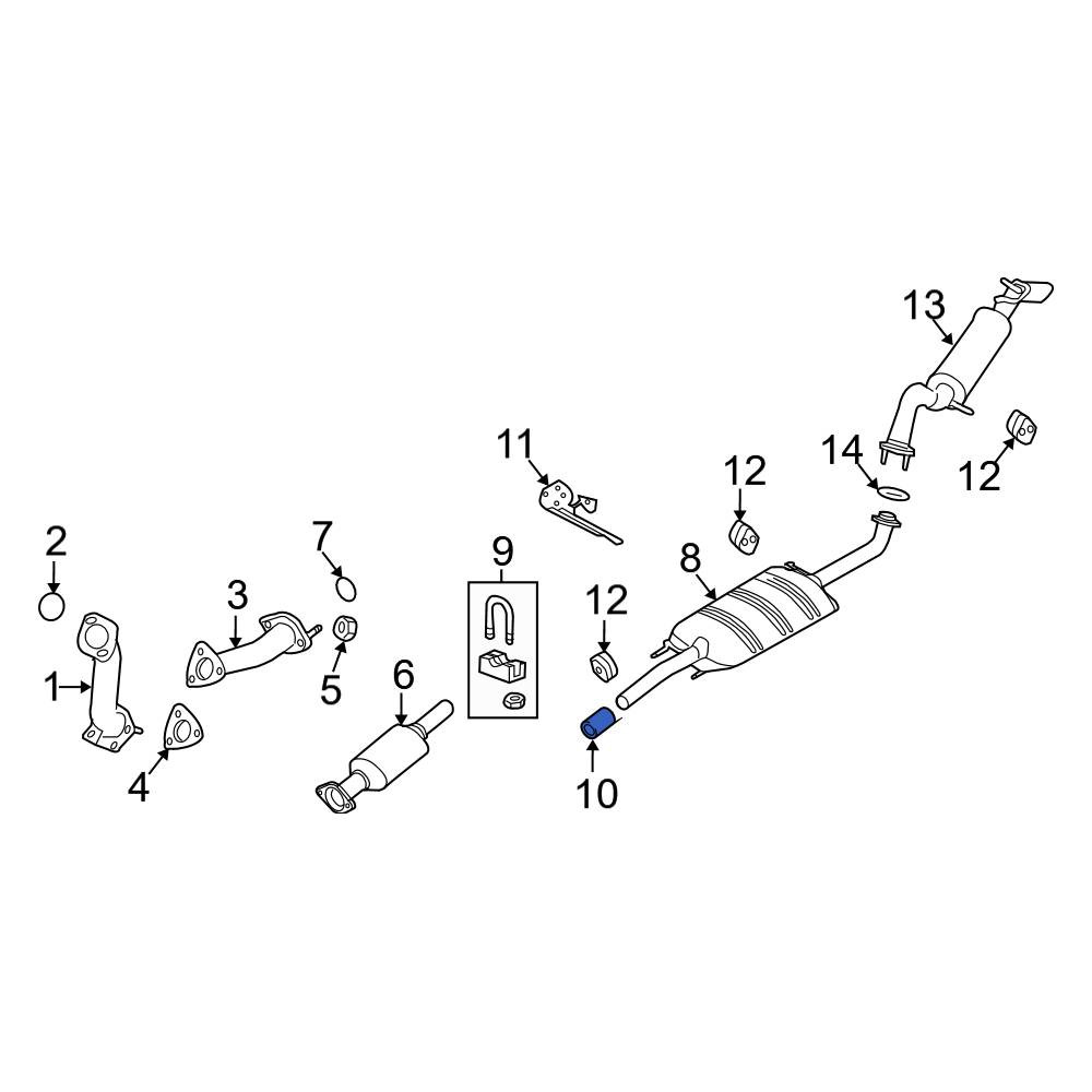 Ford OE AL8Z5K256A - Rear Exhaust Intermediate Pipe