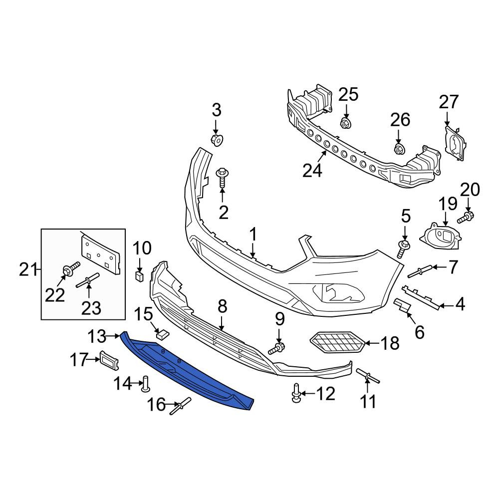 Ford OE GJ5Z8419AB - Front Bumper Trim