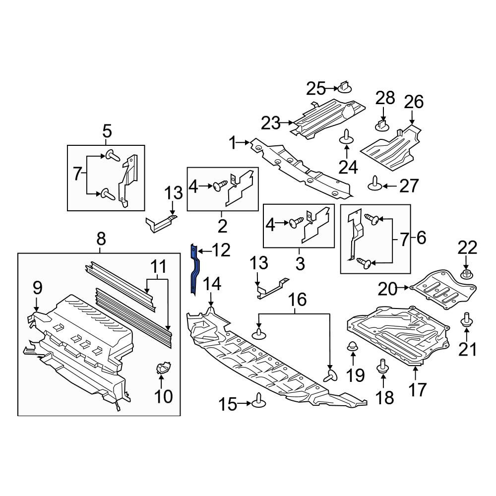 Ford OE GV4Z8472A - Radiator Support Air Duct Bracket