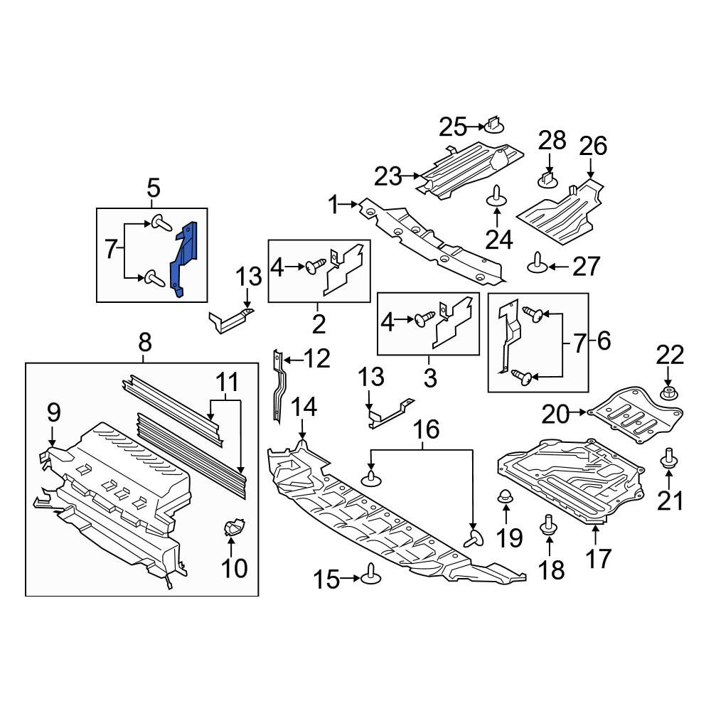 Ford OE GV4Z8310A - Front Right Lower Radiator Support Air Deflector
