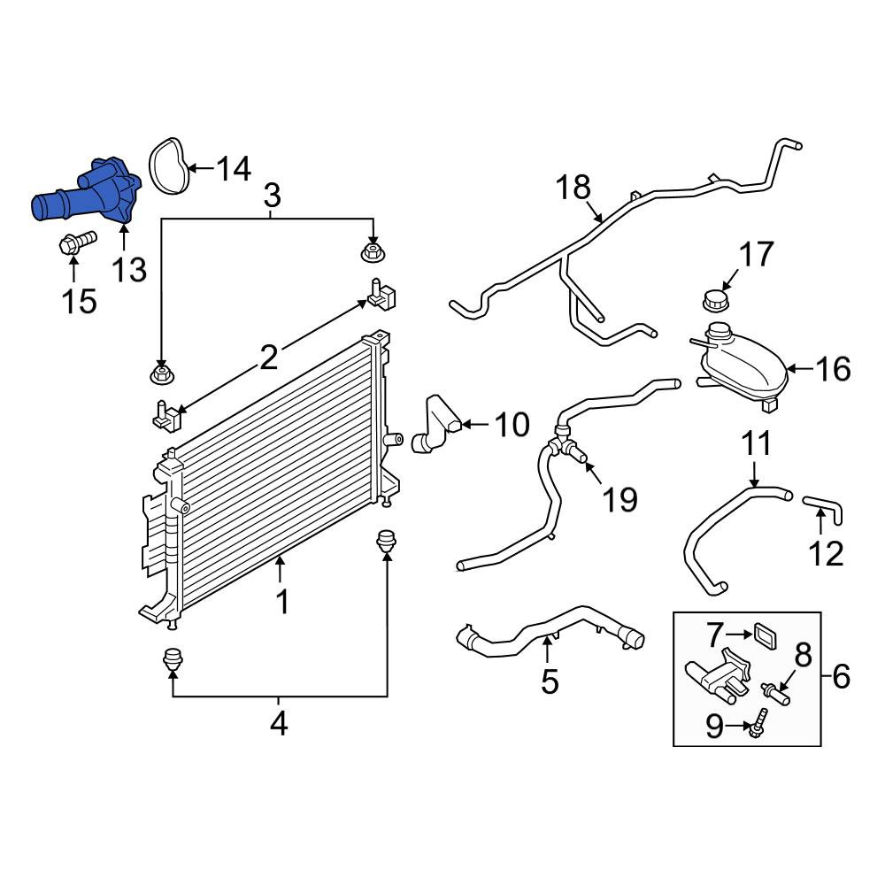 Ford OE FR3Z8575A - Engine Coolant Thermostat Kit