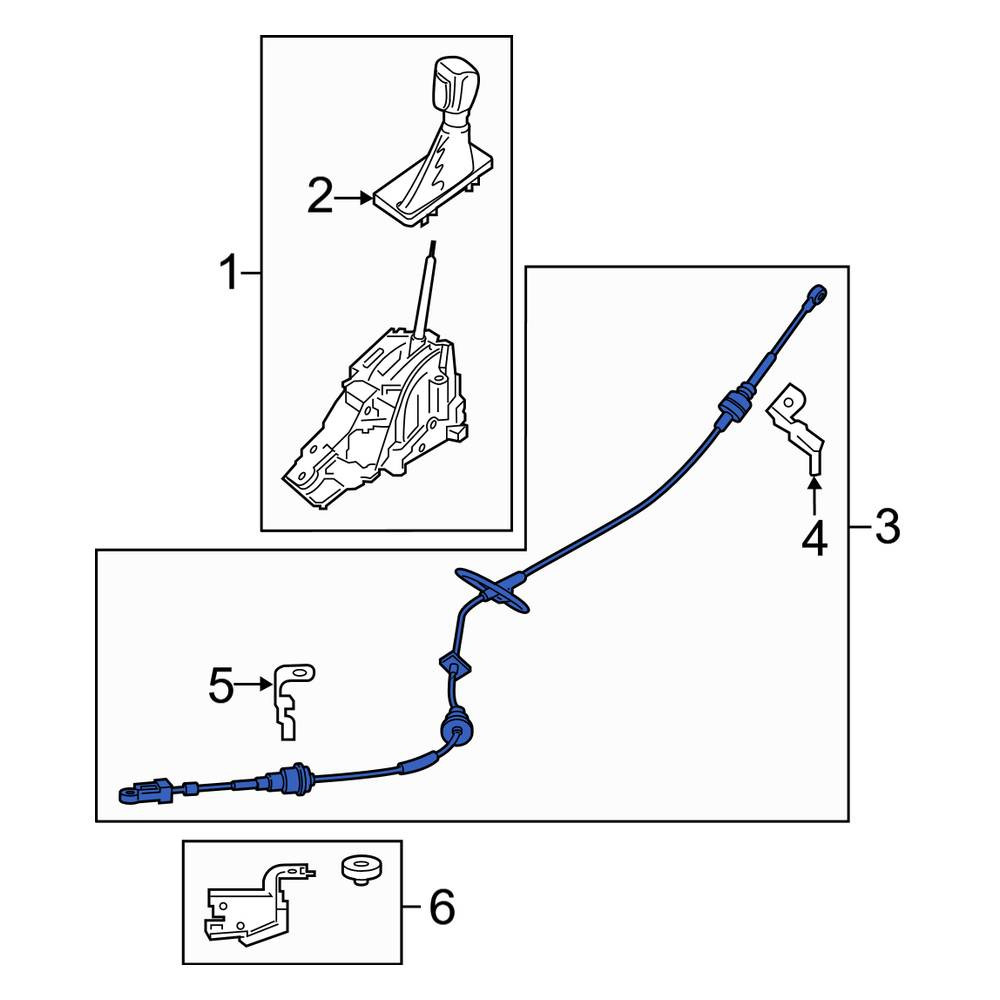 Ford OE GV6Z7E395M - Automatic Transmission Shifter Cable