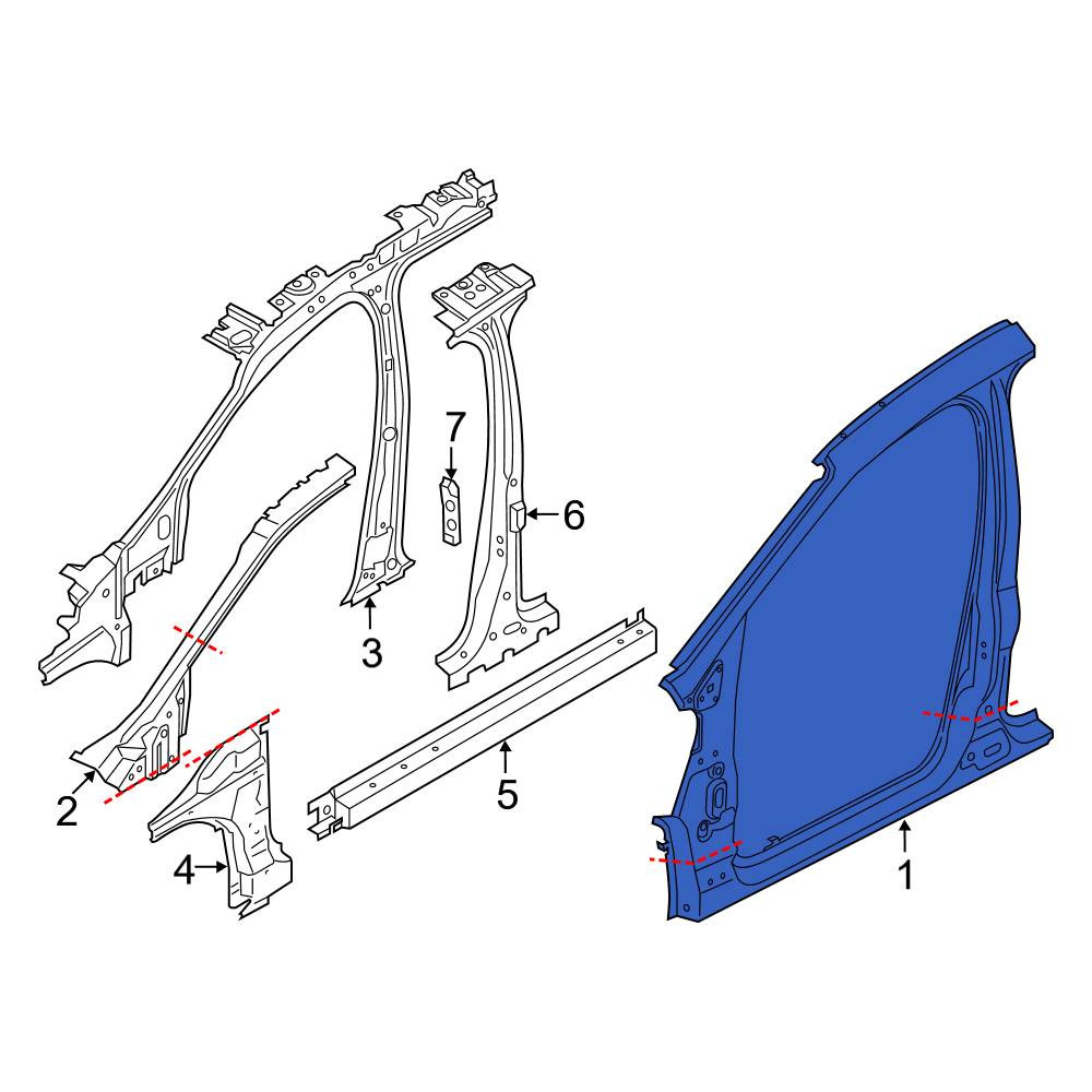Ford OE GJ5Z78211A10A - Right Uniside