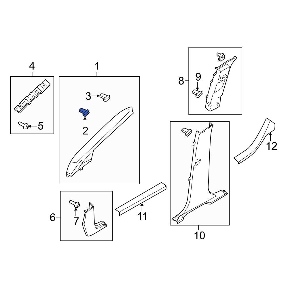 Ford OE W715667S439 - Upper Body B-Pillar Trim Panel Clip