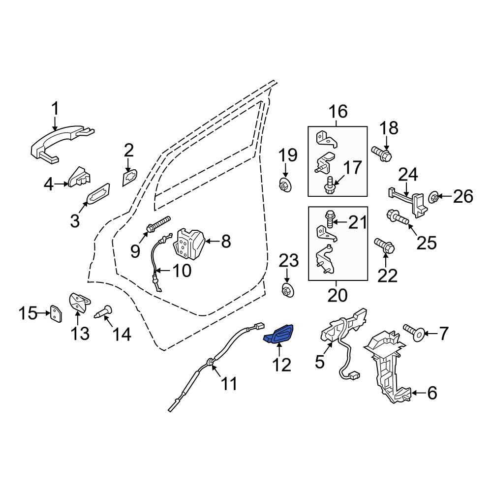 Ford OE GJ5Z5822601BB - Front Left Inner Interior Door Handle