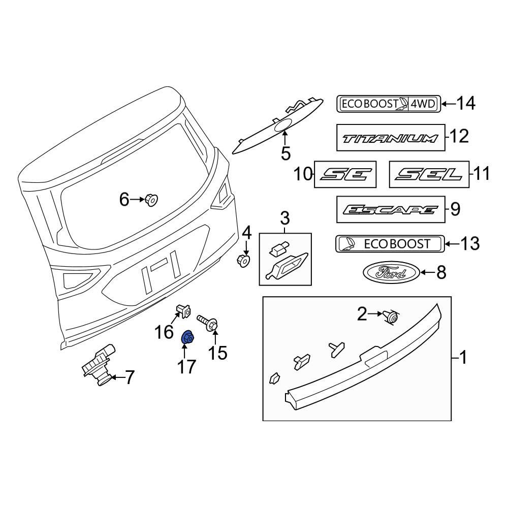 Ford OE W716273S300 - License Plate Bracket Insulator