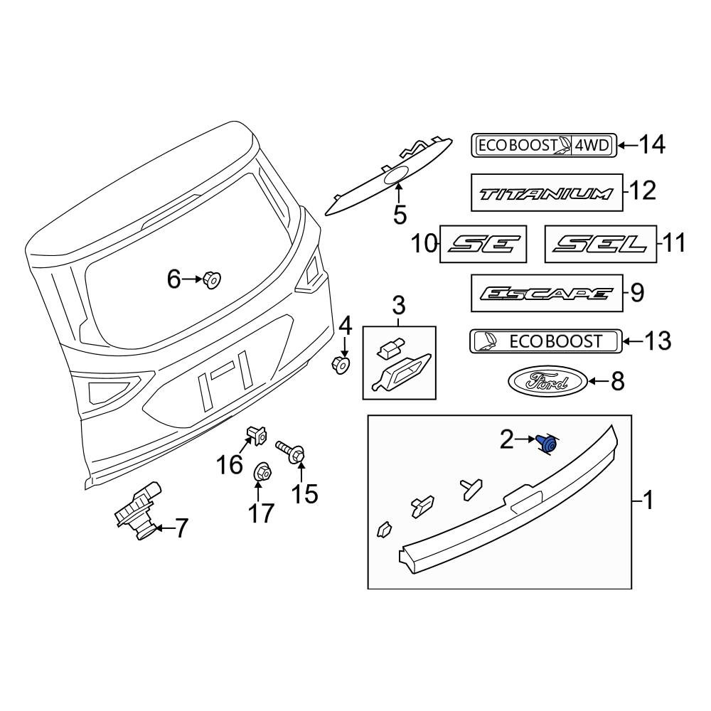 Ford OE W718033S300 - Bumper Cover Retainer
