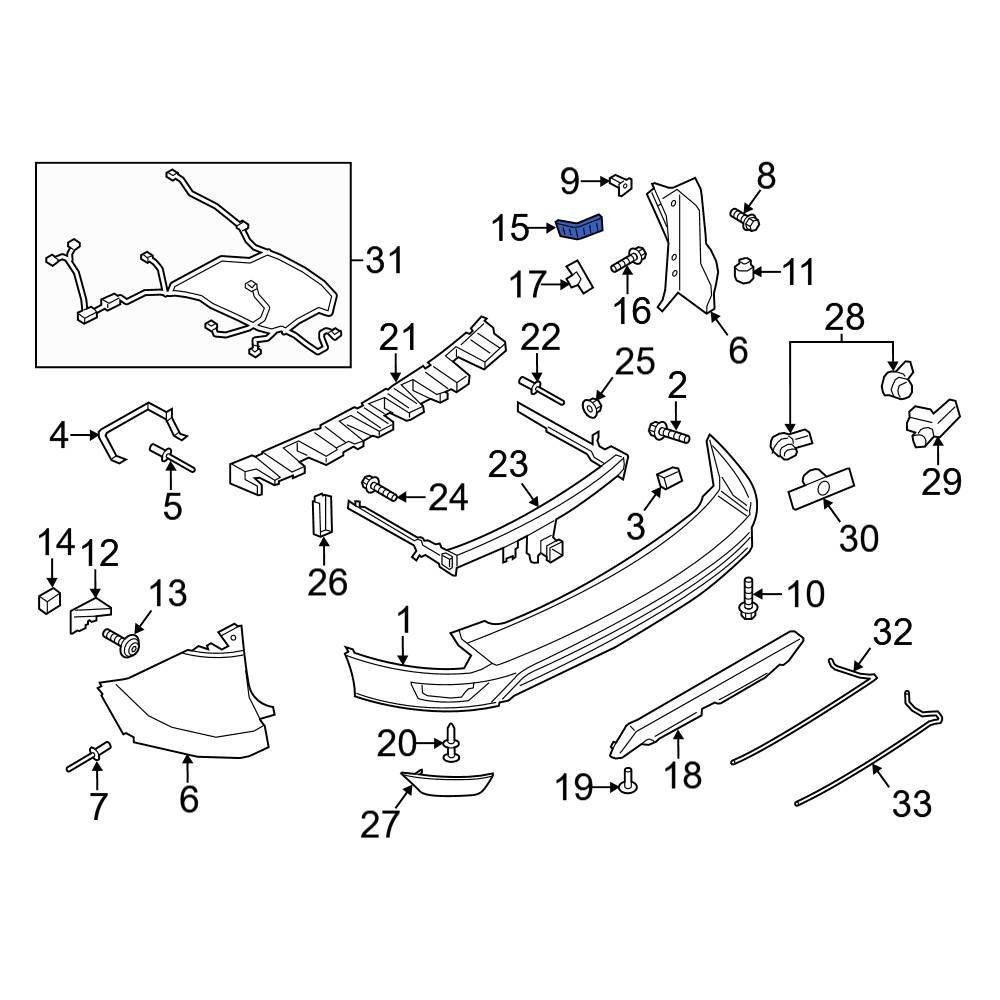 Ford OE CJ5Z17D943D - Rear Left Lower Bumper Cover Support Rail