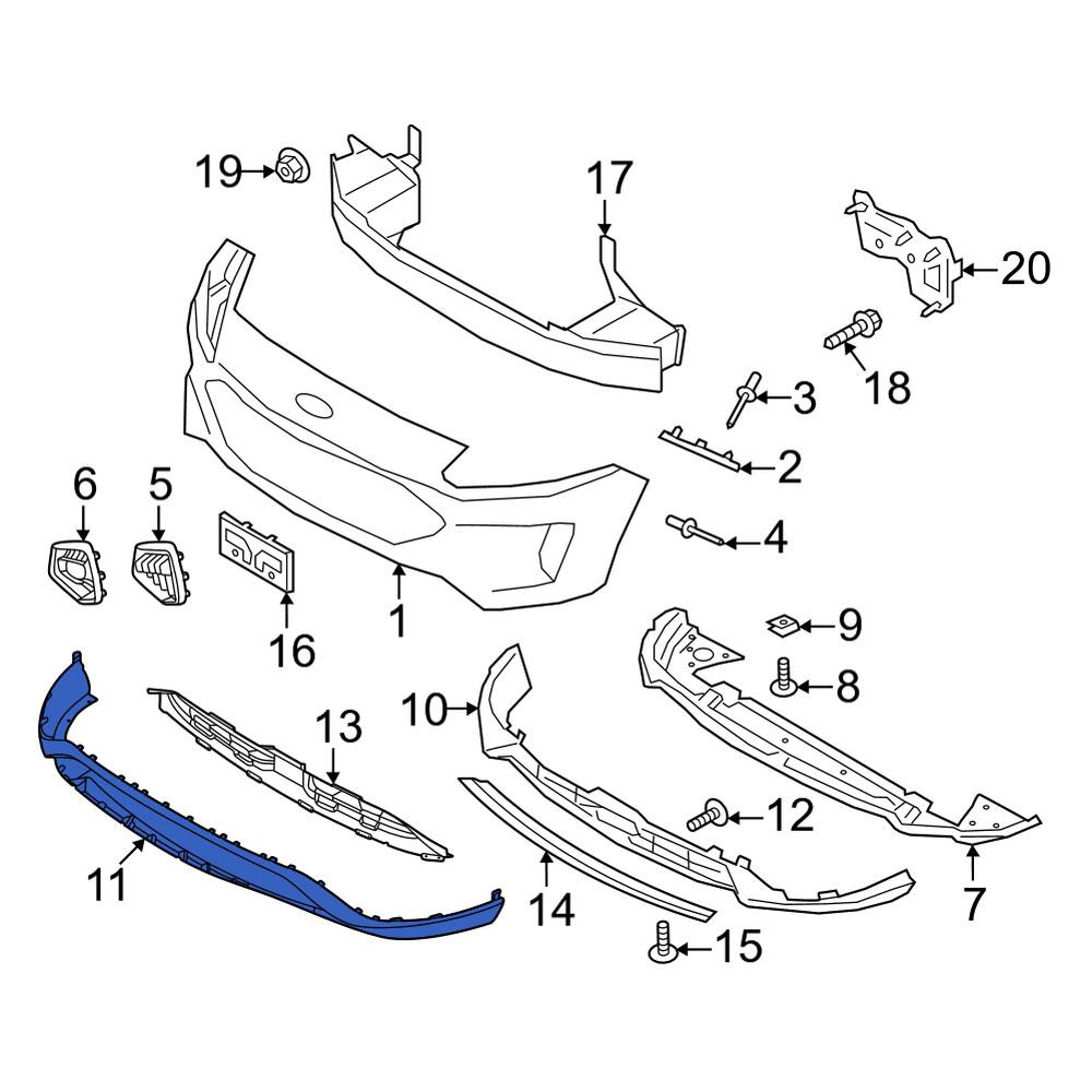 Ford OE PJ6Z17D957A - Front Lower Bumper Cover