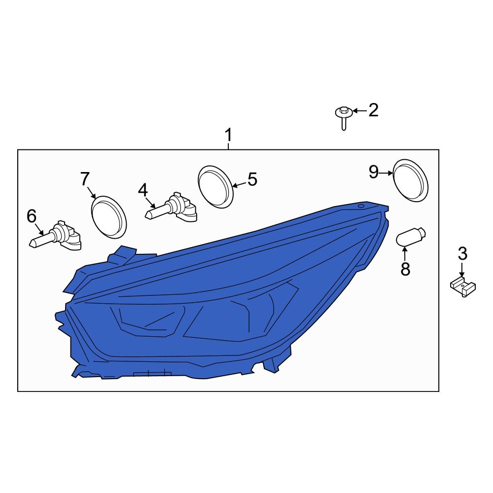 Ford OE LJ6Z13008D - Front Left Headlight Assembly
