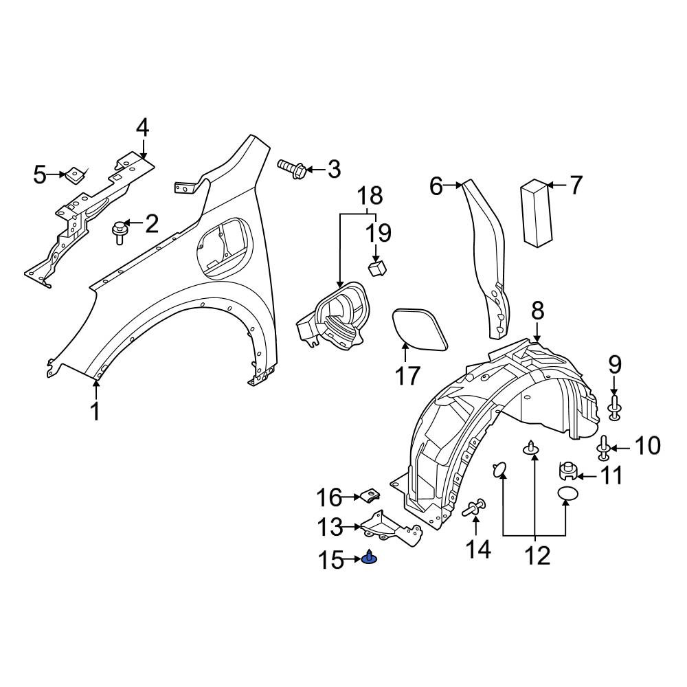 Ford OE W718416S450B - Fender Liner Extension Screw