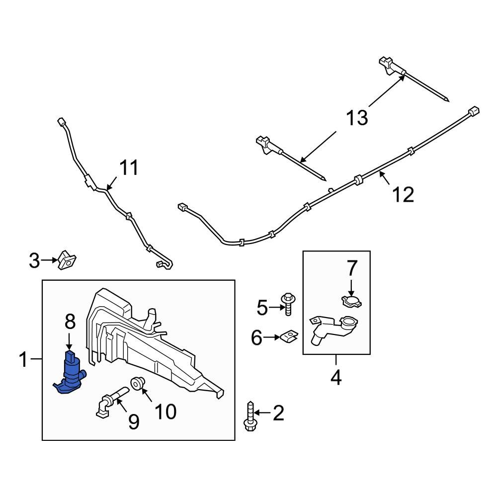 Ford OE JX7Z17664D - Windshield Washer Pump