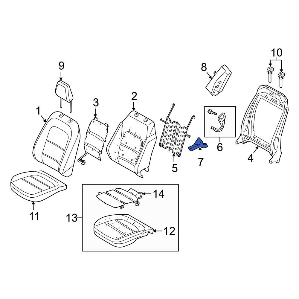Ford OE LJ6Z7661198BA - Front Right Seat Back Recliner Adjustment Handle