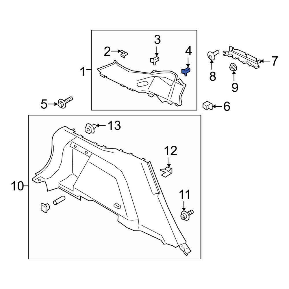 Ford OE W710338S439 - Rear Body Panel Trim Panel Clip