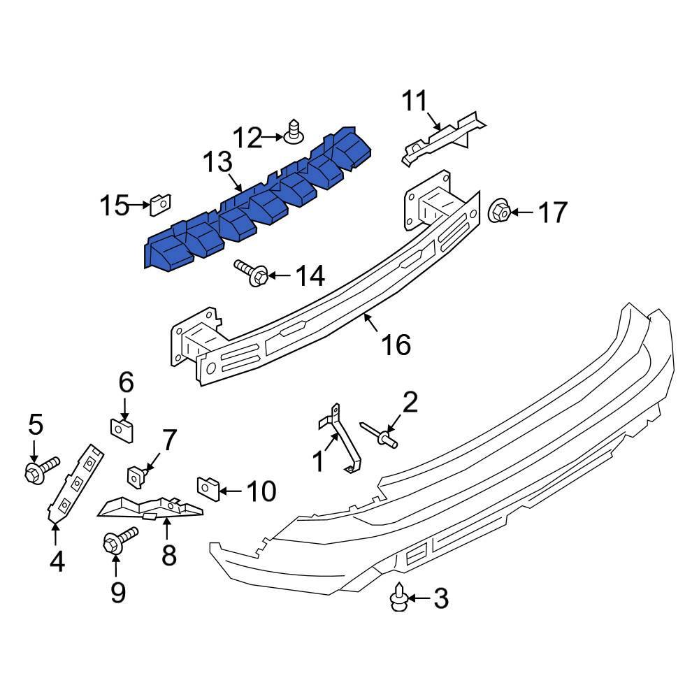Ford OE LJ6Z17754A - Rear Bumper Impact Absorber