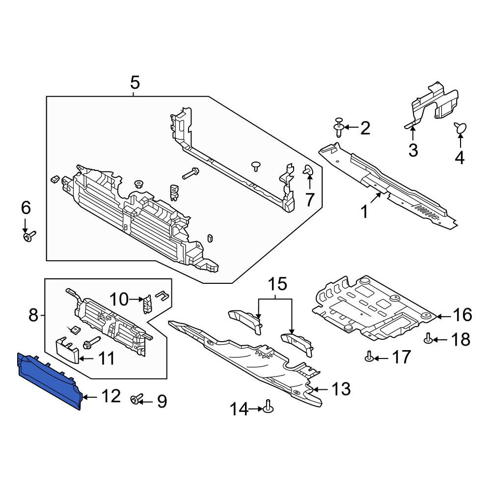 Ford OE M2DZ8327B - Front Radiator Support Air Deflector