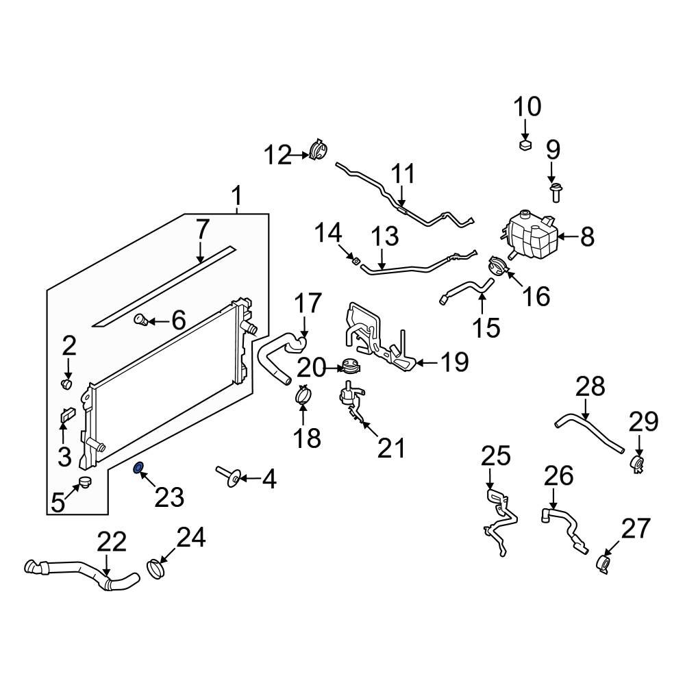 Ford OE BC3Z8590F - Radiator Coolant Hose Seal