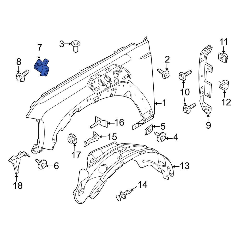 Ford OE M2DZ16C198A - Front Right Fender Bracket