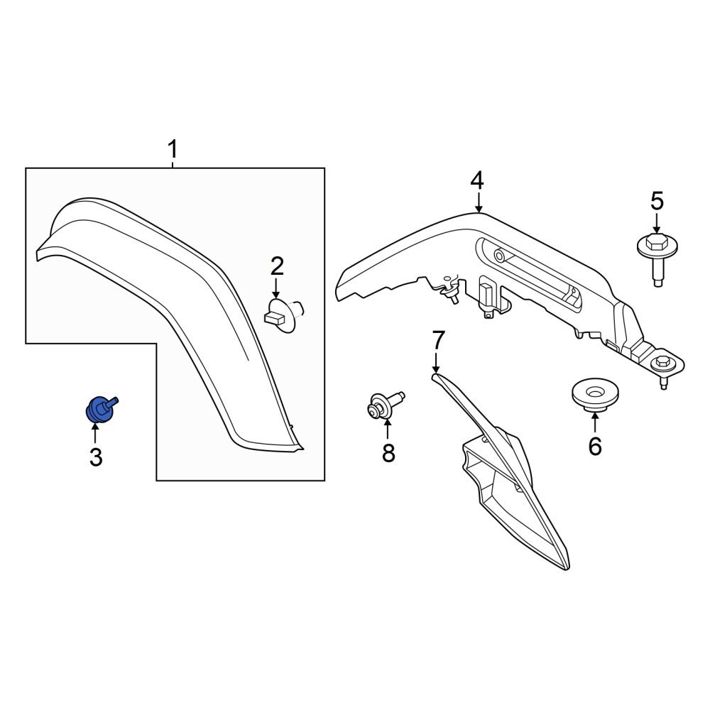 Ford OE W721072S300 - Fender Flare Clip