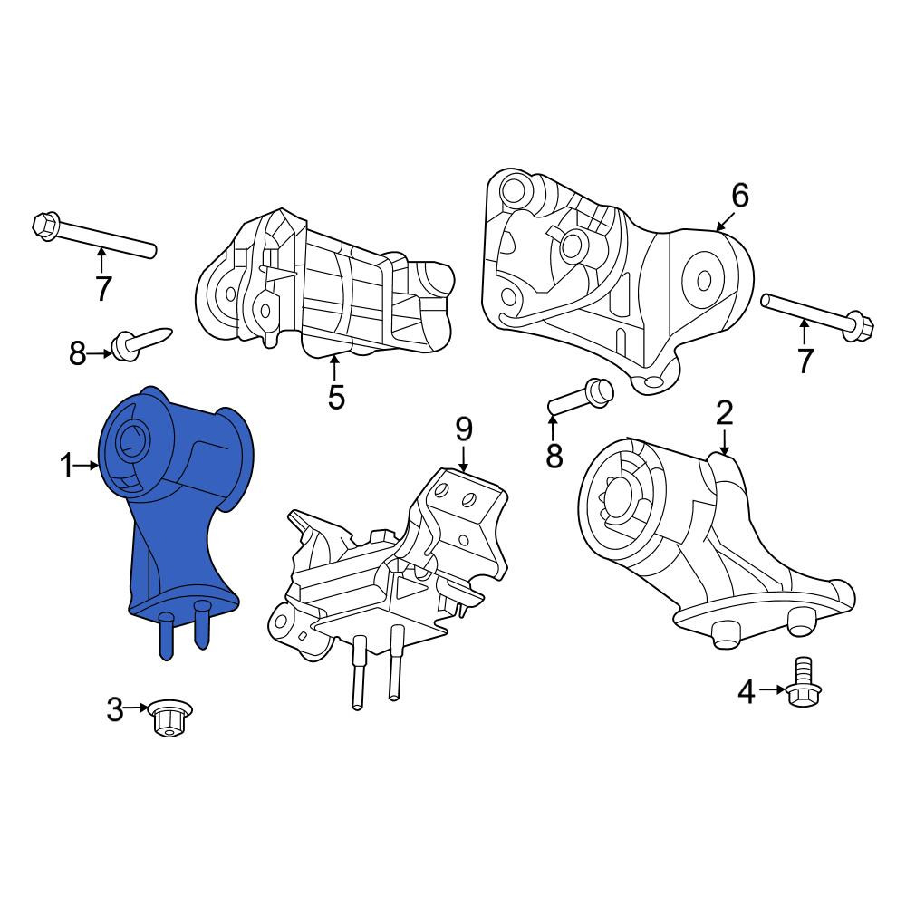 Ford OE MB3Z6038D - Right Engine Mount