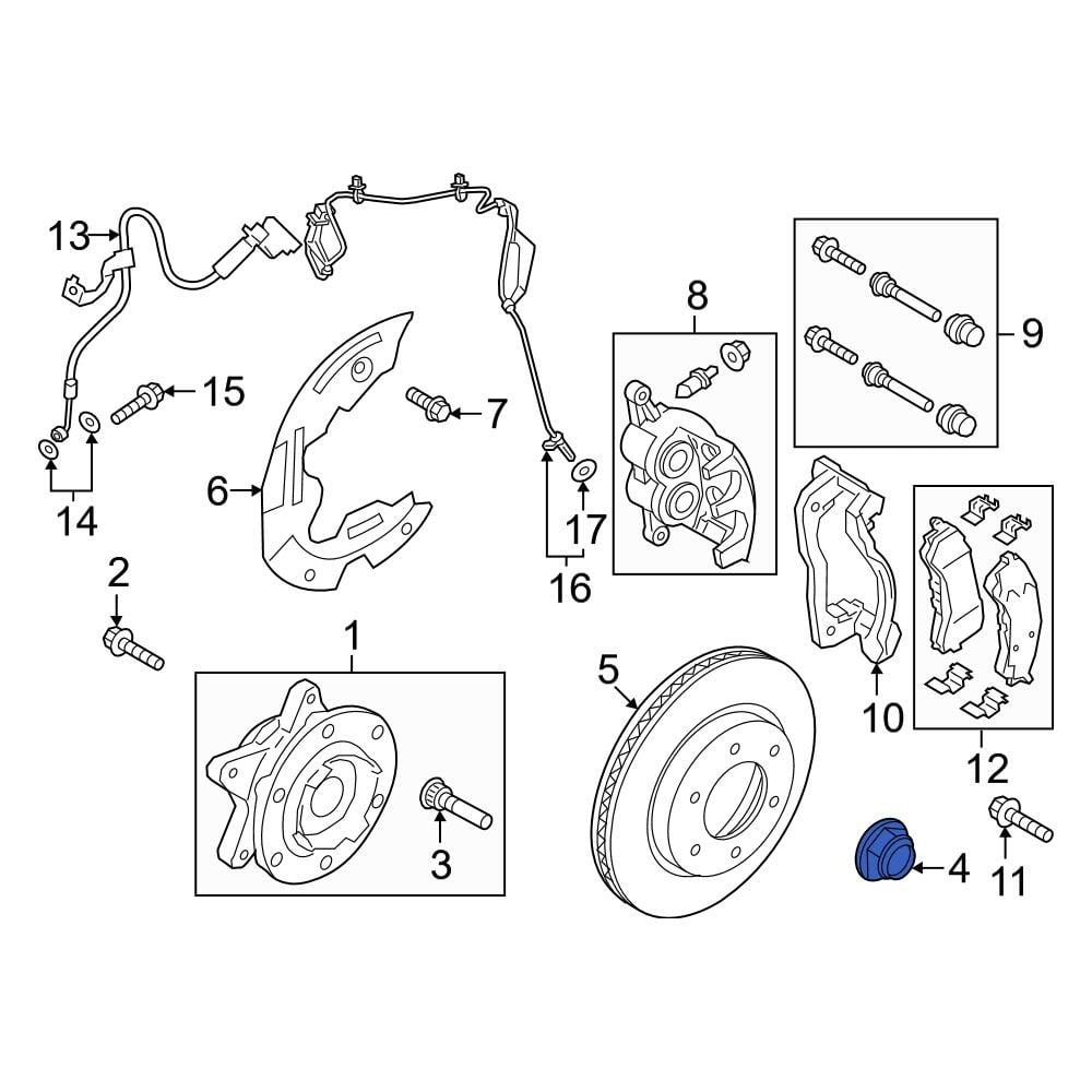 Ford OE KB3Z3B477A - Front CV Joint Nut