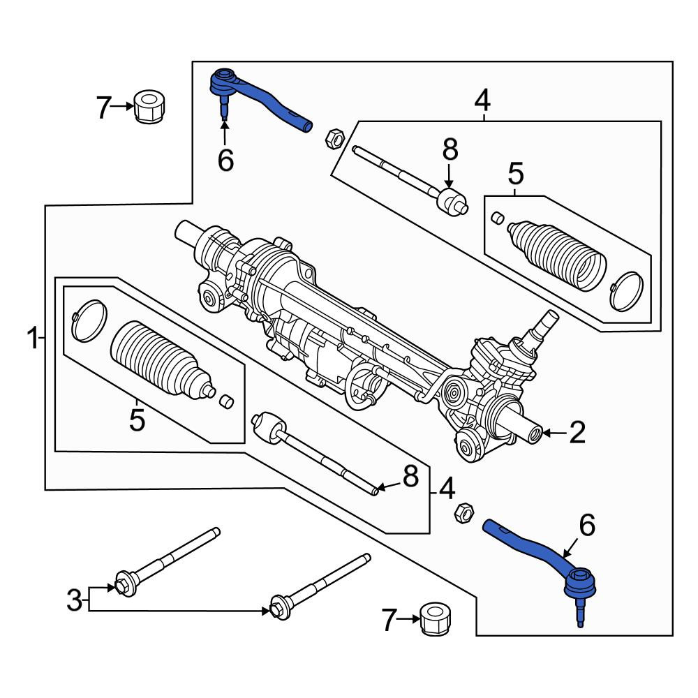 Ford OE MB3Z3A130B - Front Left Outer Steering Tie Rod End
