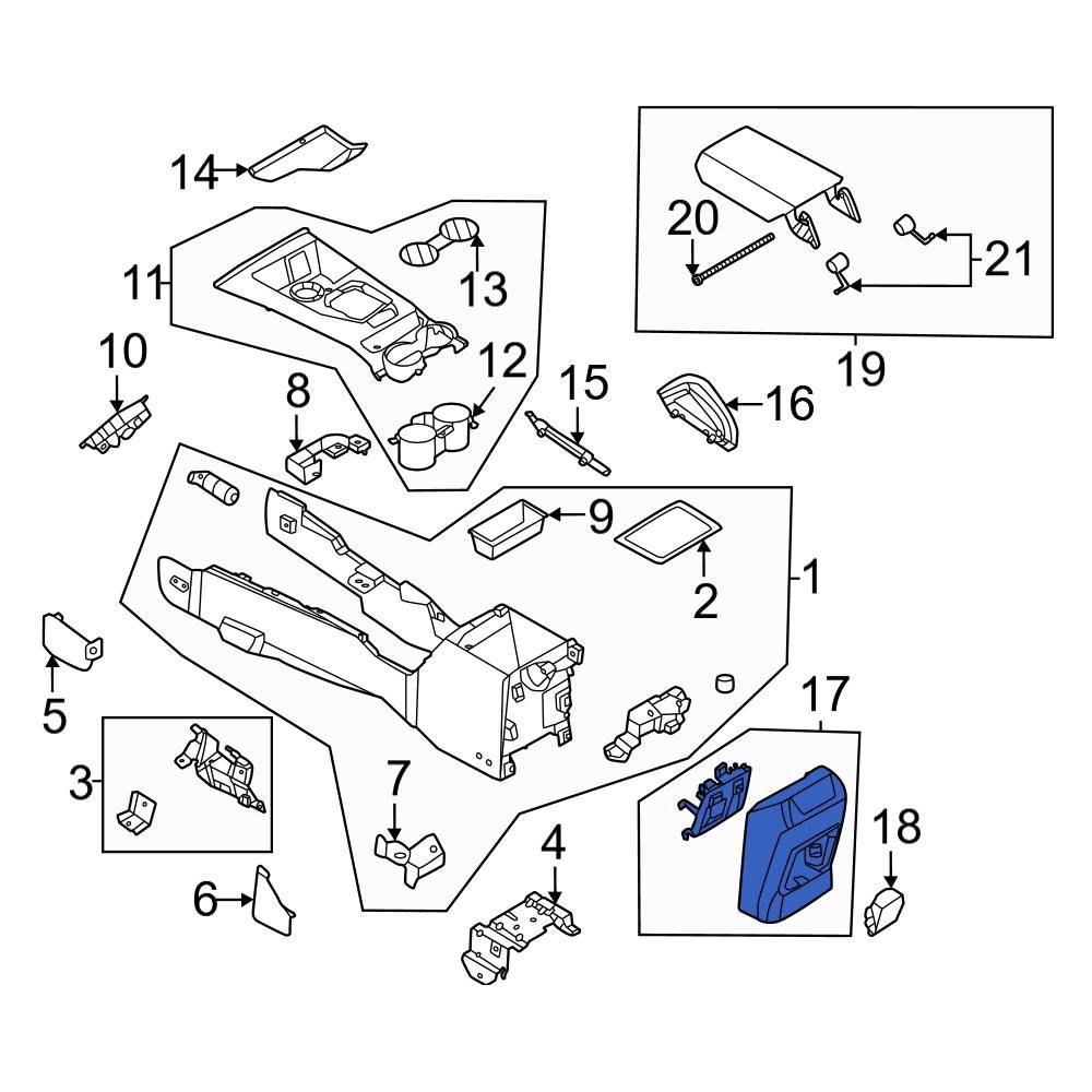 Ford OE M2DZ98045E24BA - Rear Console Panel