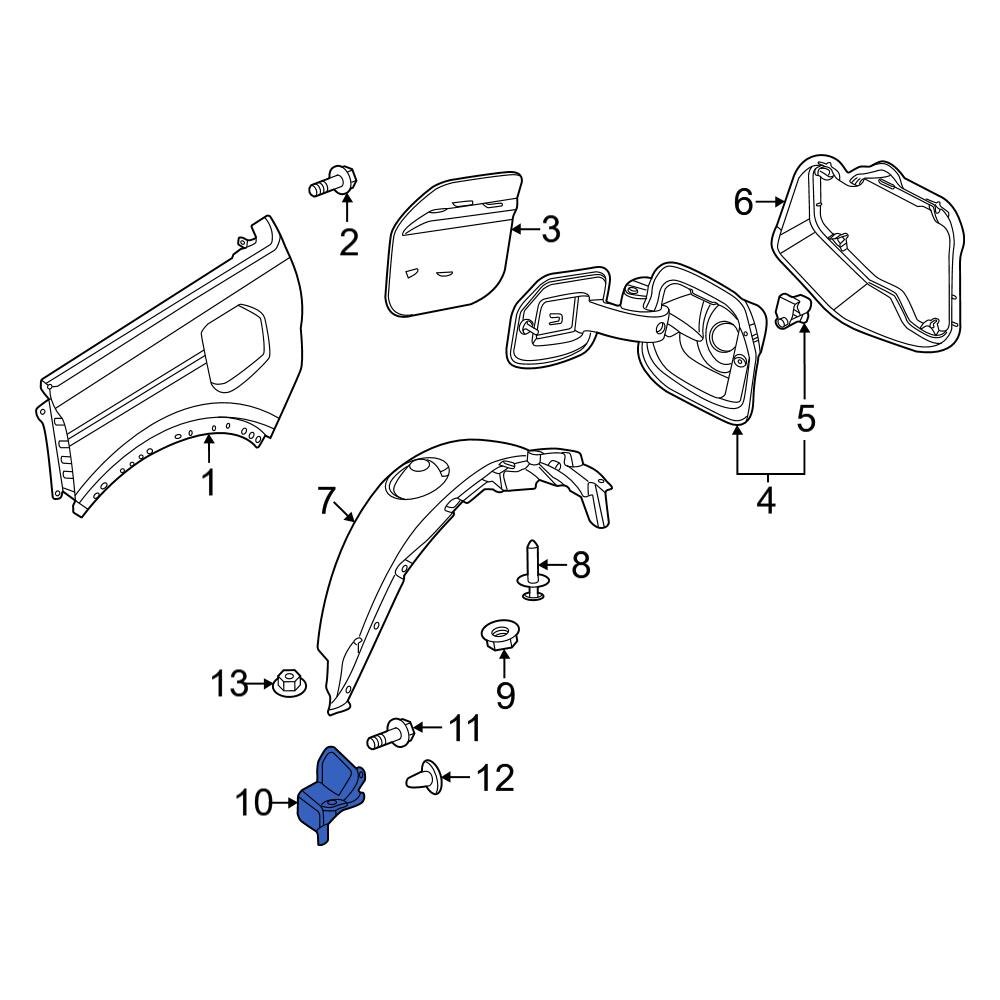 Ford OE M2DZ9911398A - Rear Right Stone Deflector