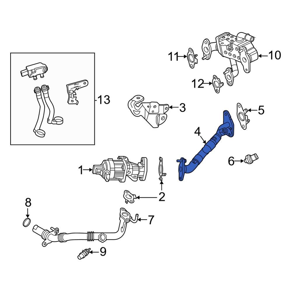 Ford OE K2GZ9E470B - Exhaust Gas Recirculation (EGR) Tube