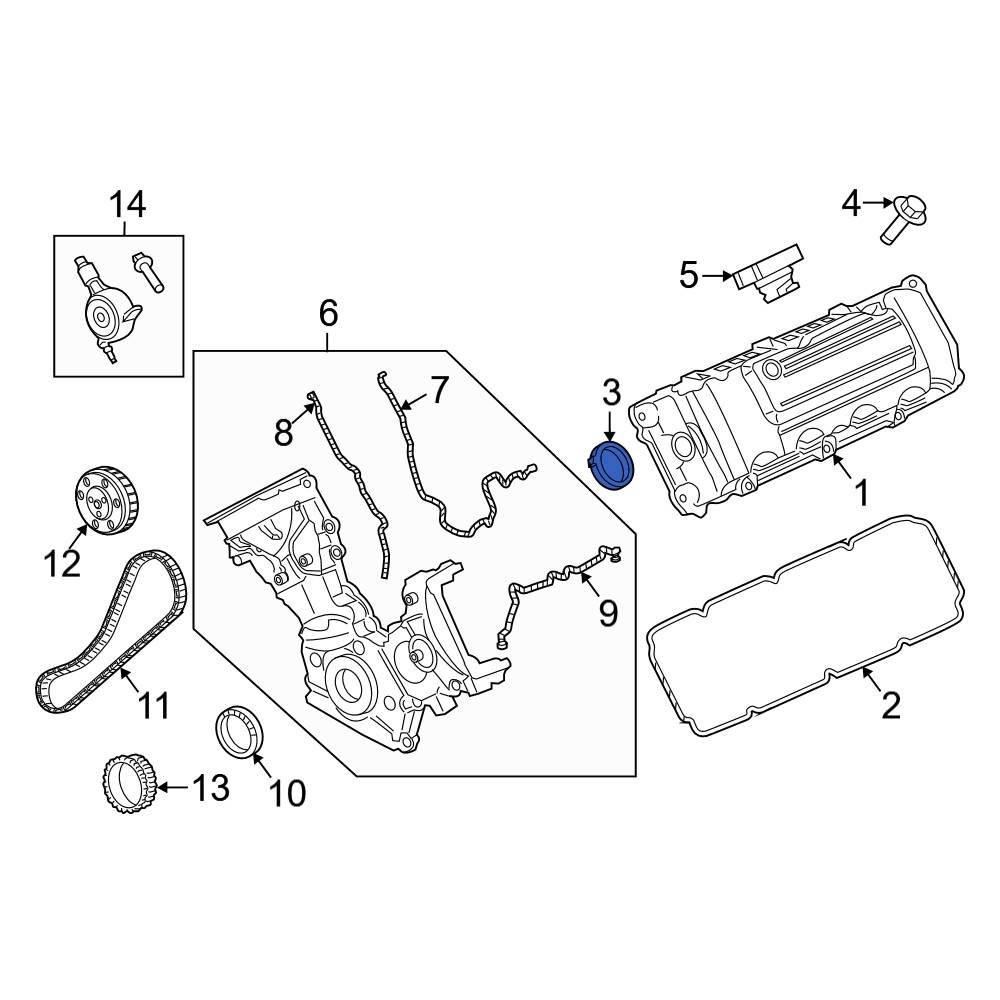 Ford OE BR3Z6C535A - Engine Valve Cover Washer Seal