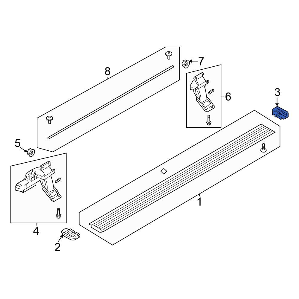 Ford OE FL3Z16A454A - Rear Left Running Board End Cap