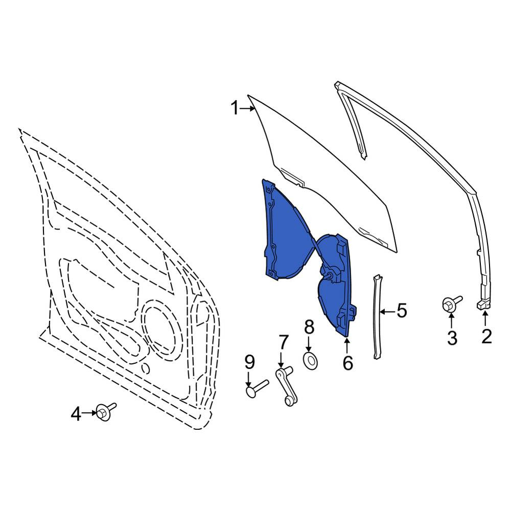 Ford OE FL3Z1523201J - Front Left Window Regulator