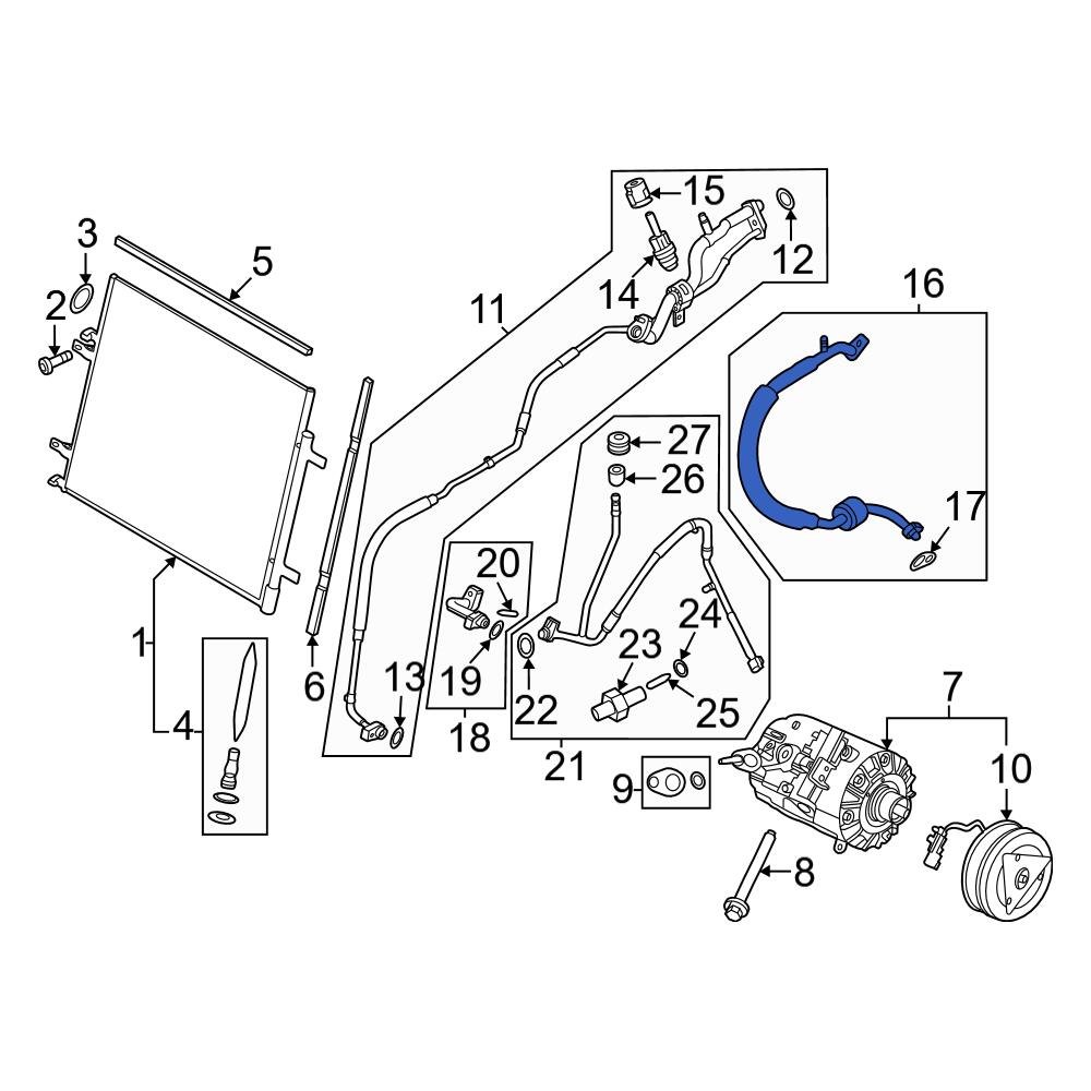 Ford OE PC3Z19867B - A/C Refrigerant Suction Hose