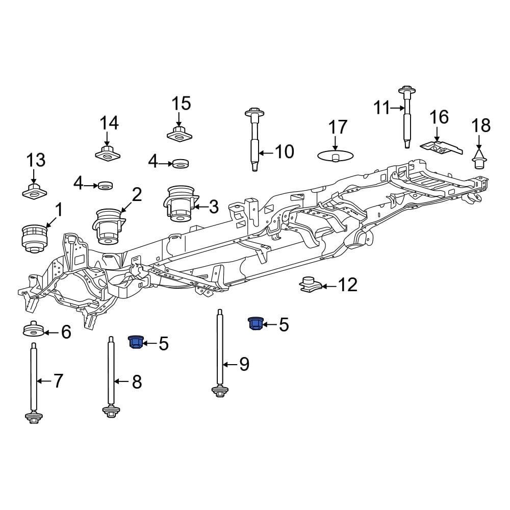 Ford OE W718477S439 - Rear Upper Body Mount Cushion Nut
