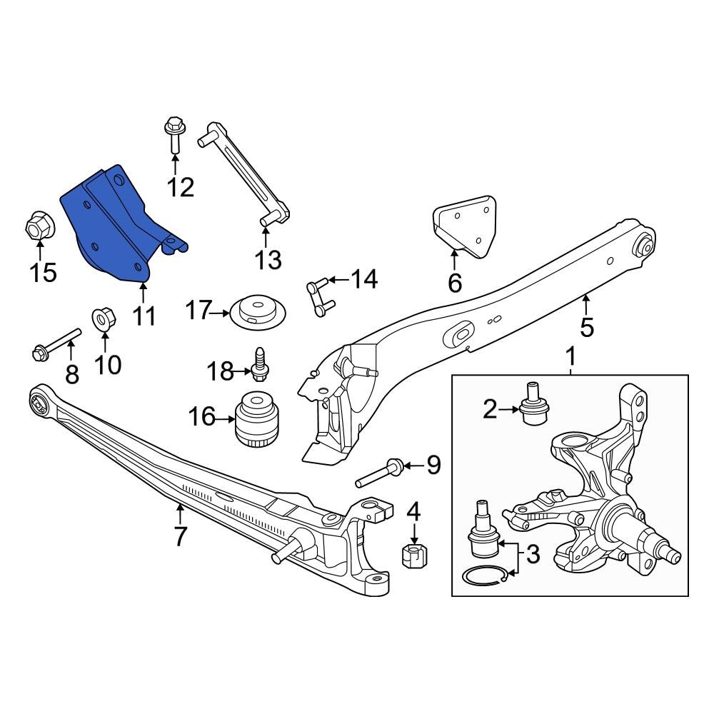 Ford OE F81Z3B178AB - Left Beam Axle Bracket