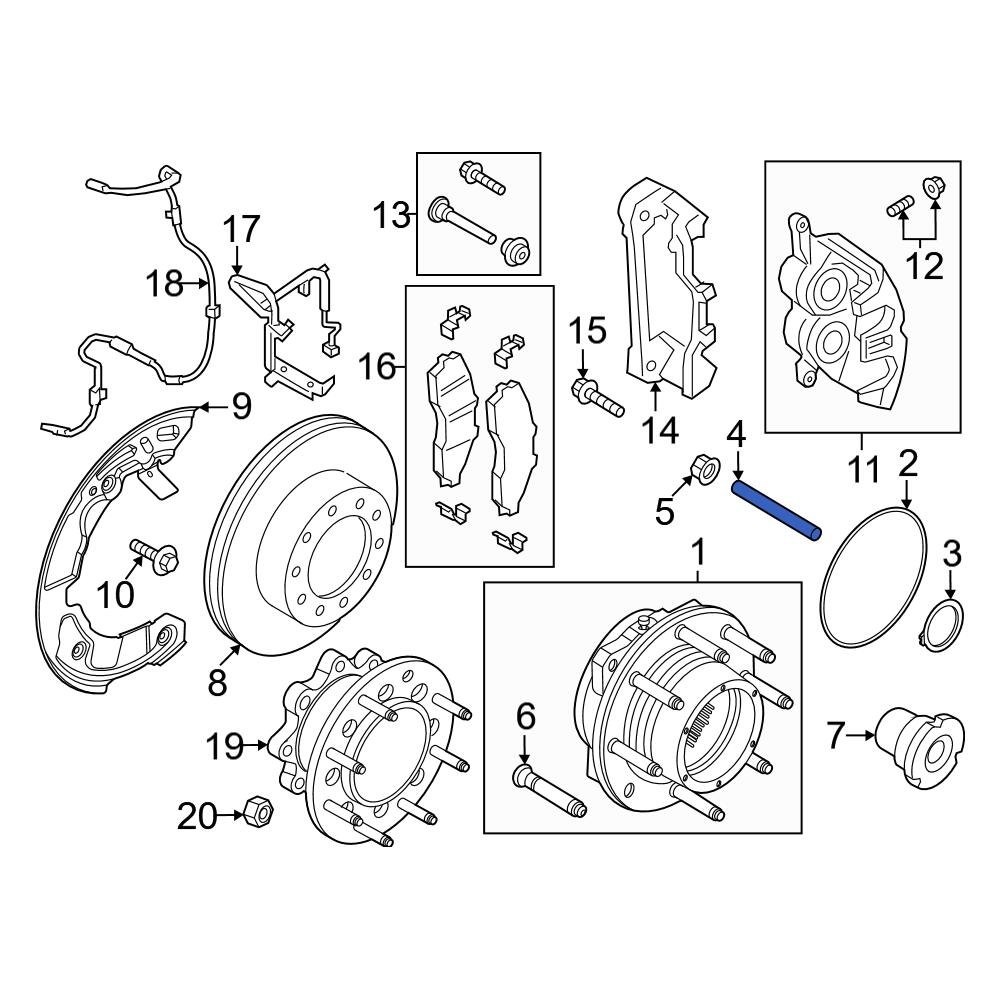 Ford OE 5C3Z1107AA - Front Wheel Hub Stud