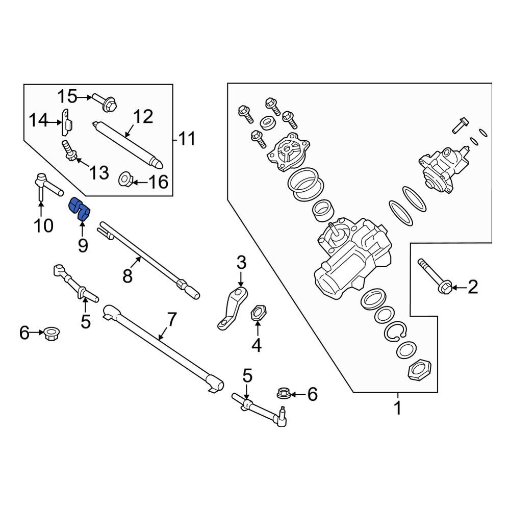 Ford OE PC3Z3280A - Front Steering Tie Rod End Adjusting Sleeve