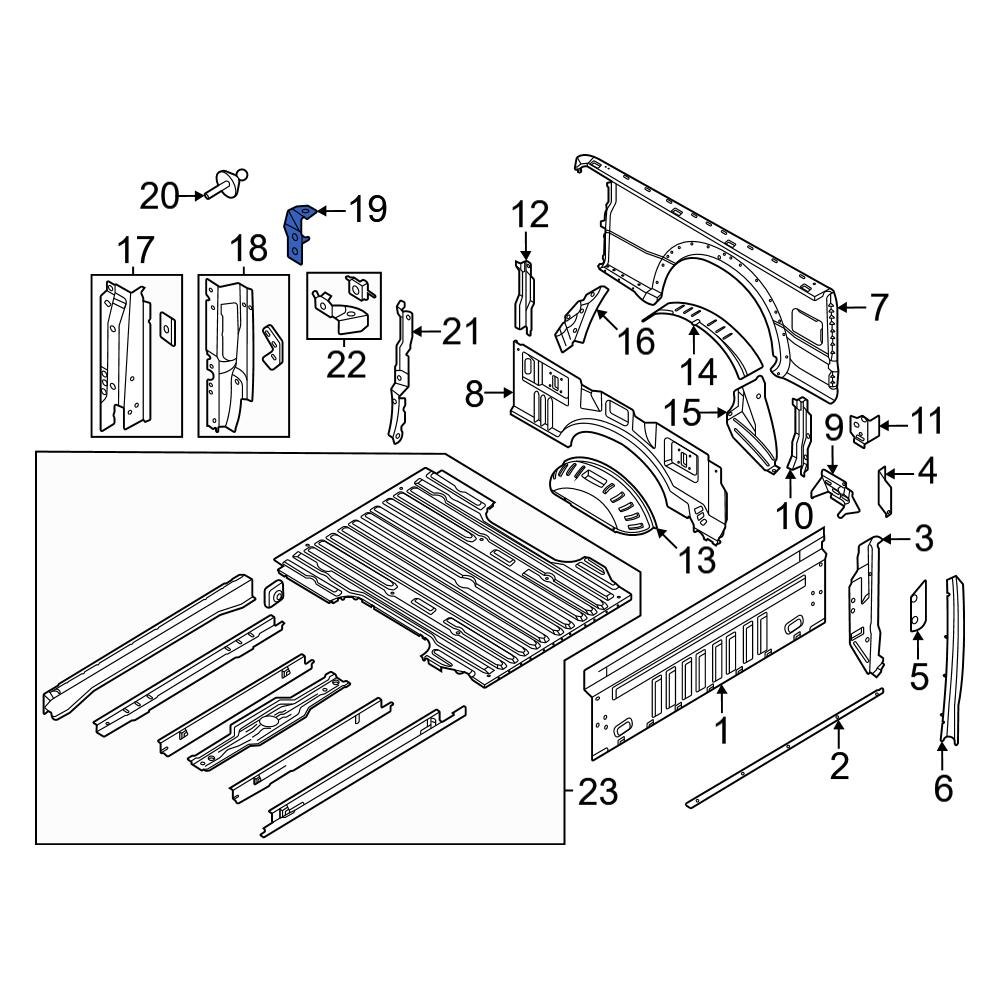 Ford OE PC3Z9928486A - Rear Lower Inner Truck Bed Panel Reinforcement