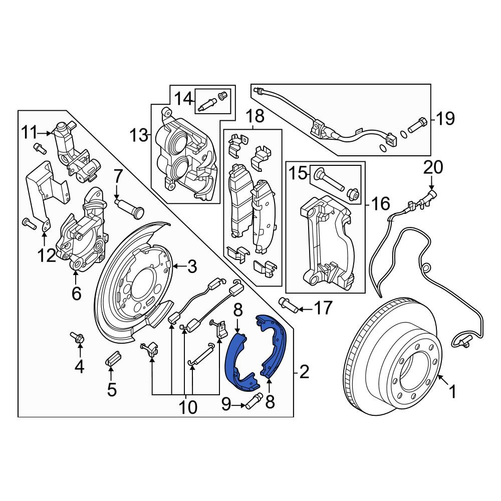 Ford OE PC3Z2648A - Rear Parking Brake Shoe