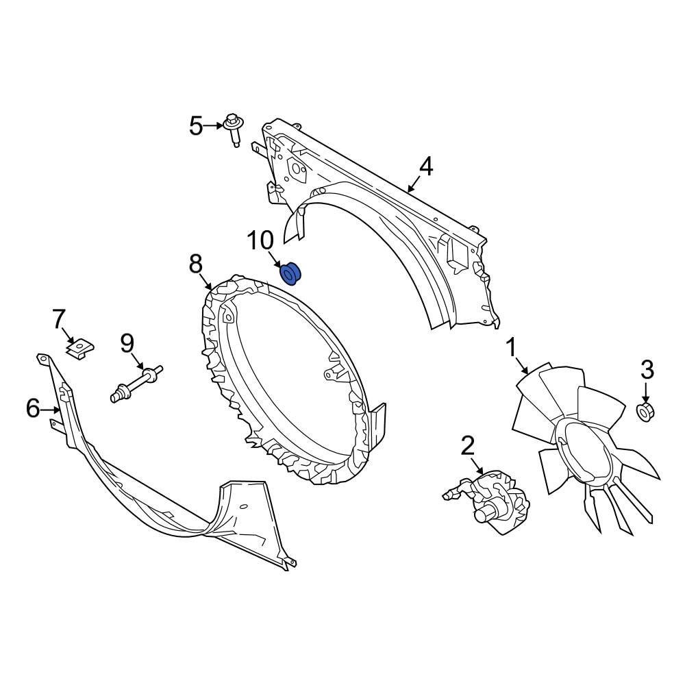 Ford OE W520802S307 - Radiator Support Panel Nut